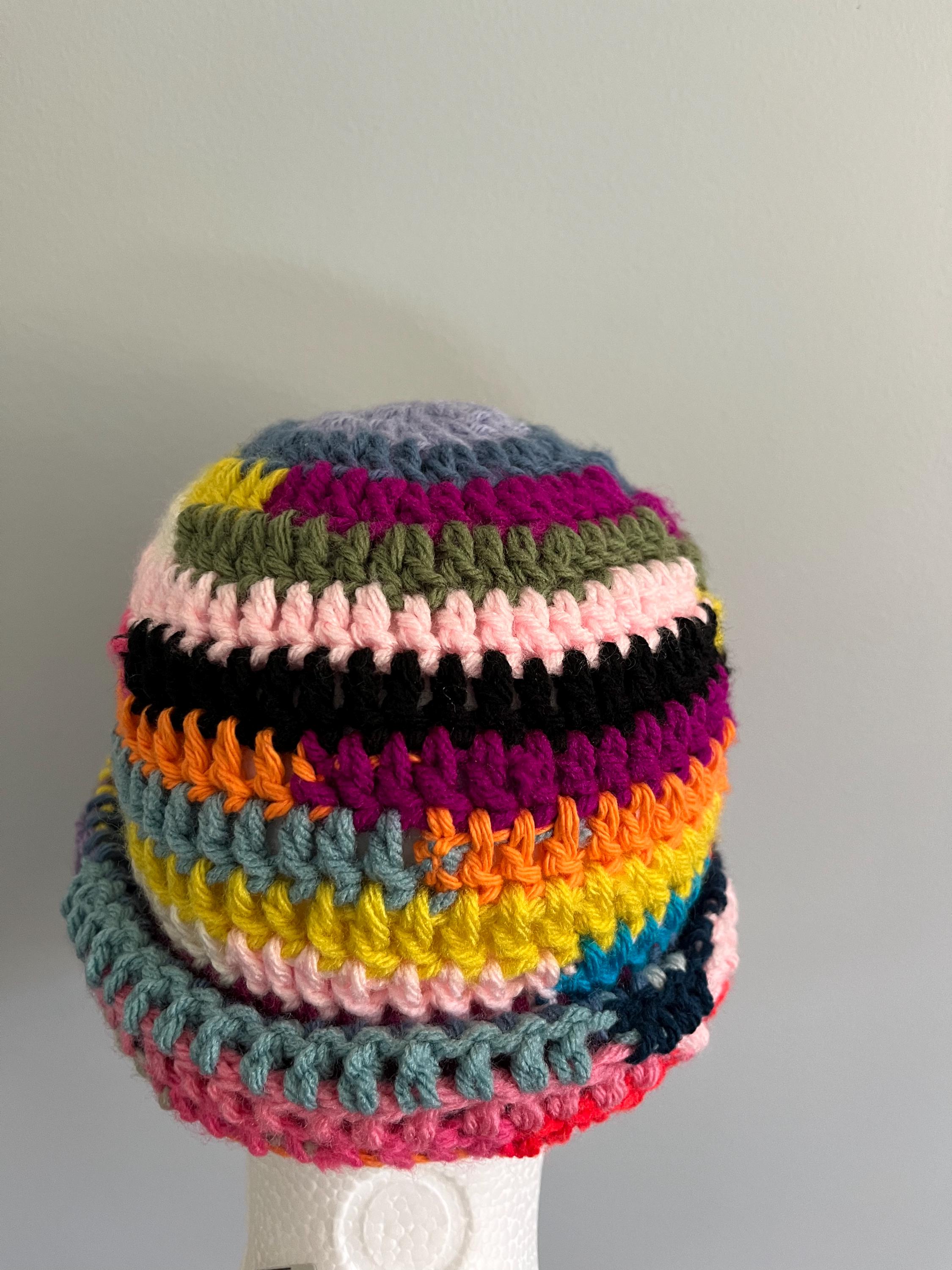 Crochet Scrap Yarn Beanie - Etsy