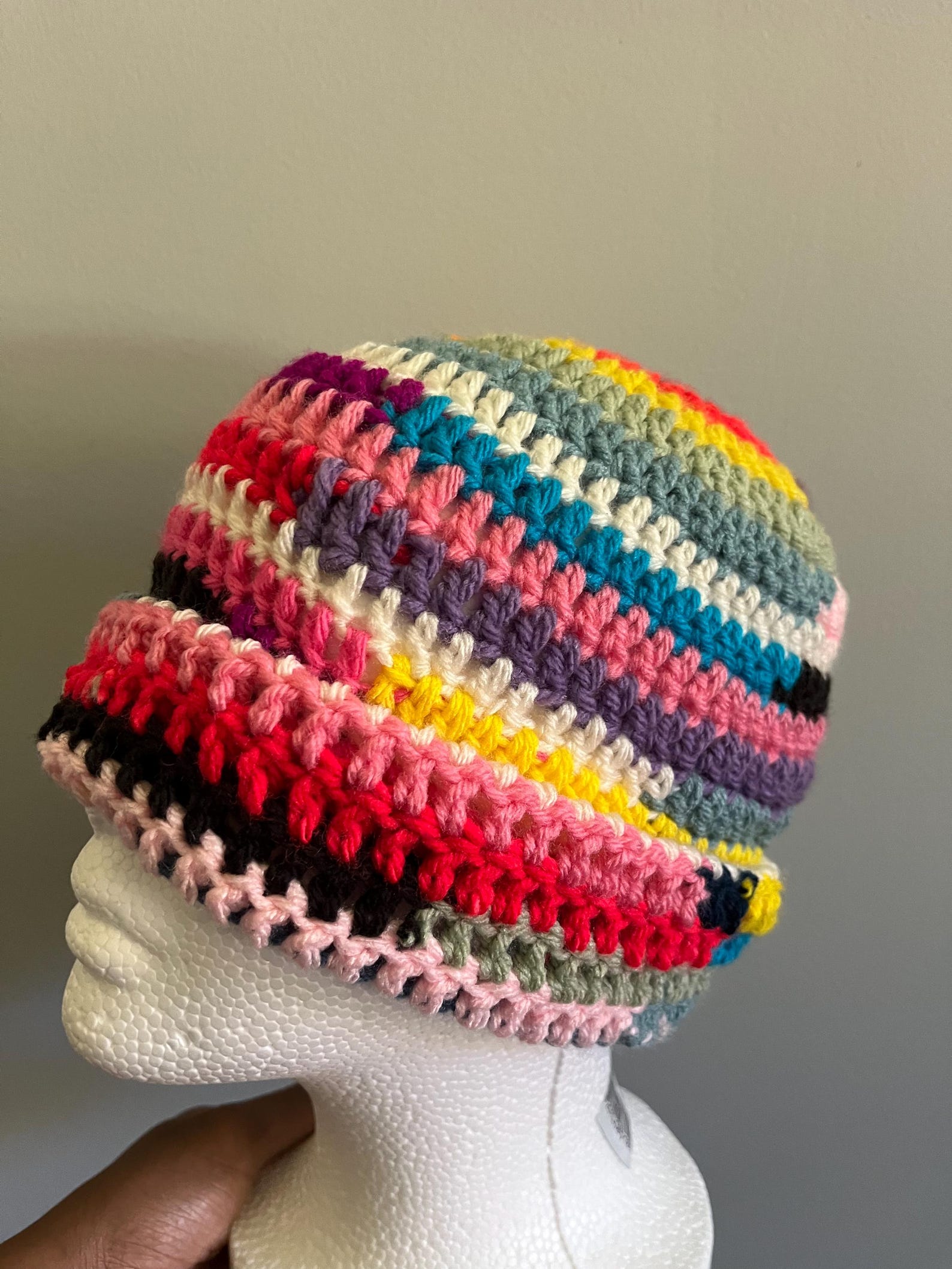 Crochet Scrap Yarn Beanie - Etsy