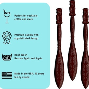 Tiki Pool Swizzle Sticks, Coffee and Cocktail Stirrers, Reusable ...
