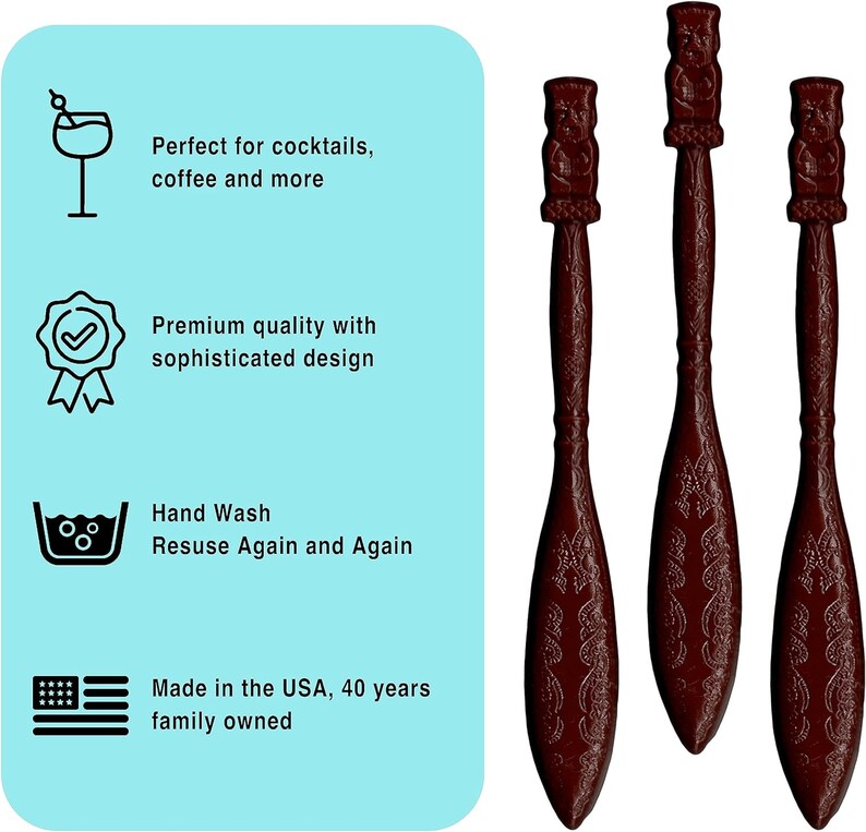Tiki Pool Swizzle Sticks, Coffee and Cocktail Stirrers, Reusable ...