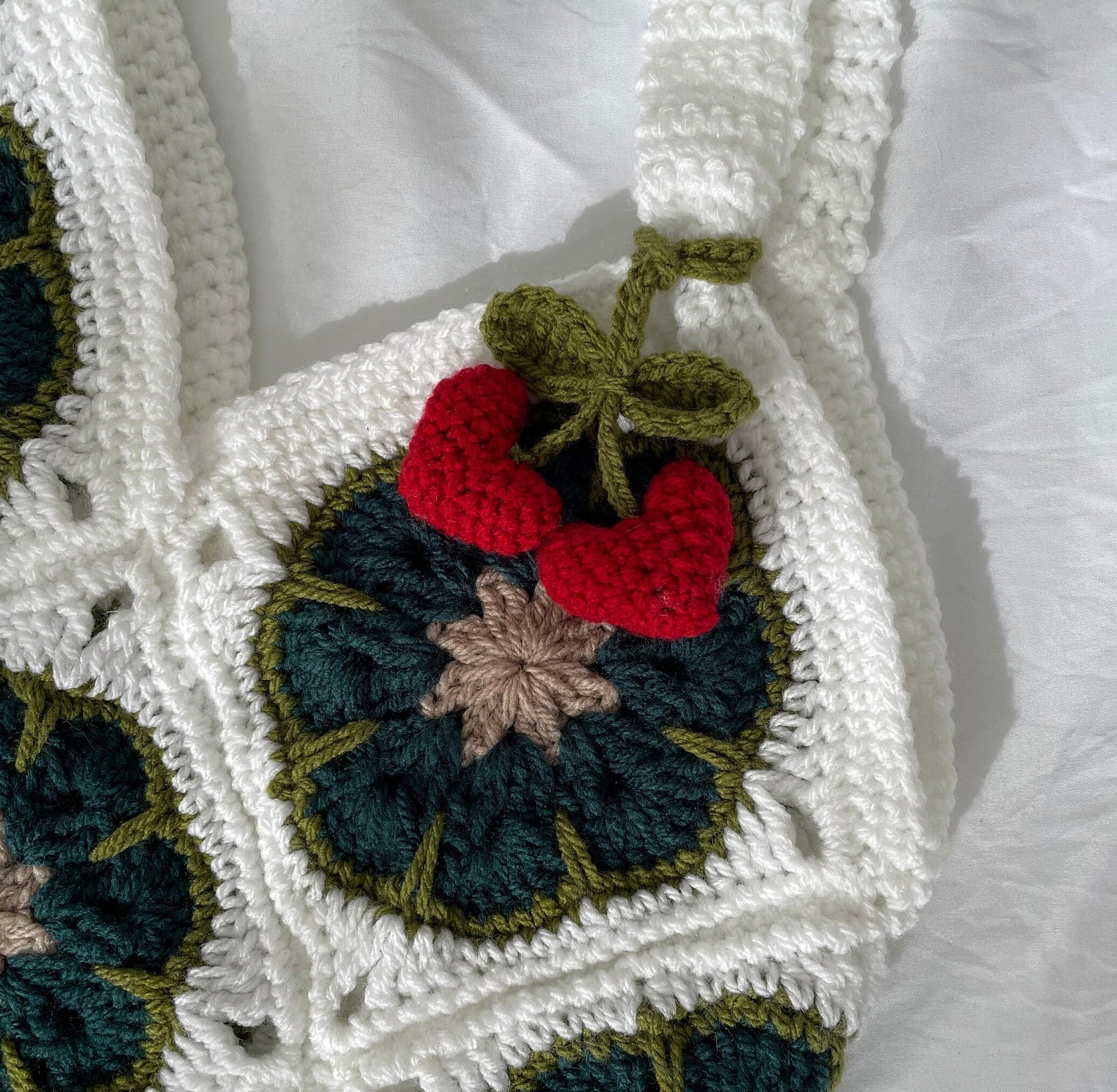 Crochet Cherry Heart, Cherry Bag Charm, Cherry Keychain, Cherry Car ...