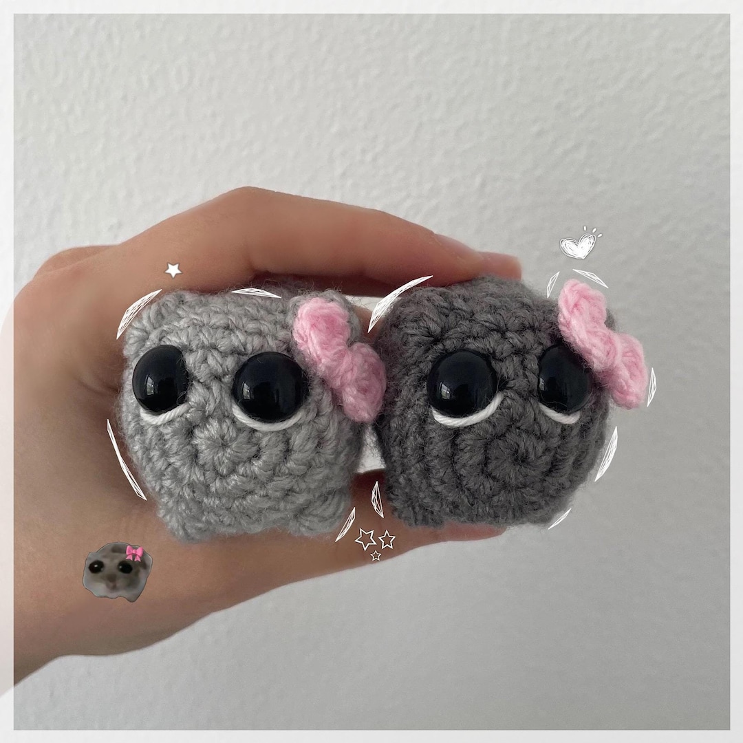 Sad Hamster Amigurumi Sad Hamster Meme Tiktok Hamster Crochet Hamster I ...