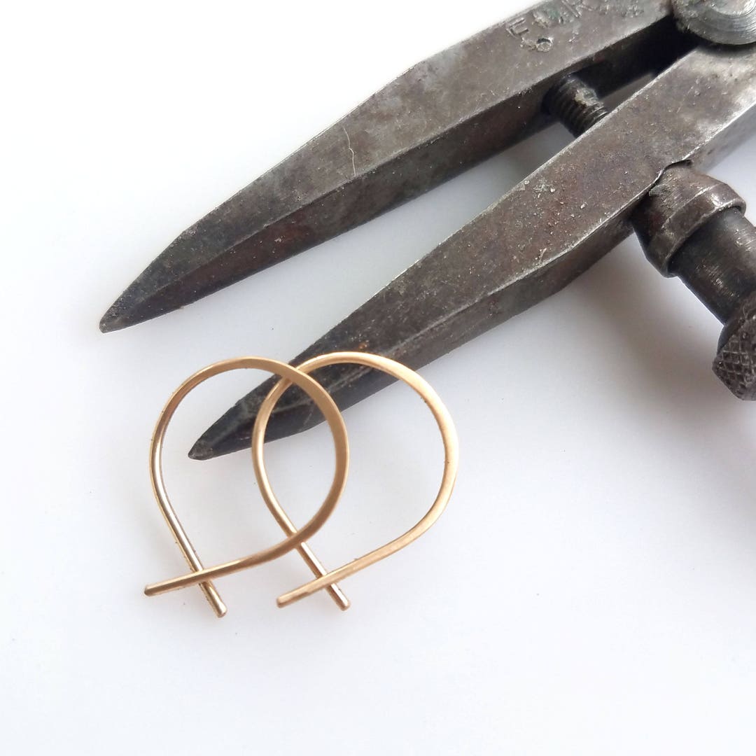 Super Tiny Perfect Hoops in Gold - Small Minimalist Everyday ...