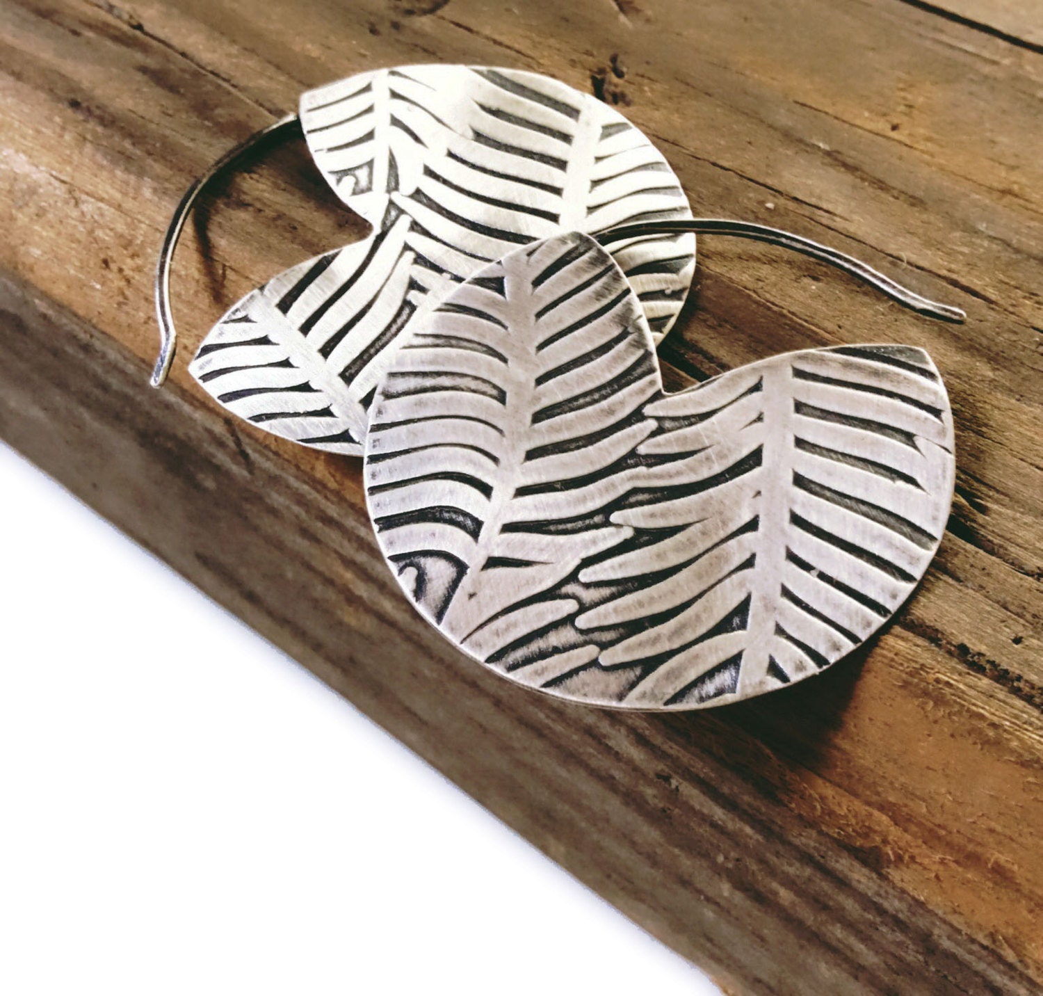 Palm Hoop Earrings in Sterling Silver - Everyday Large Circle Hoop ...