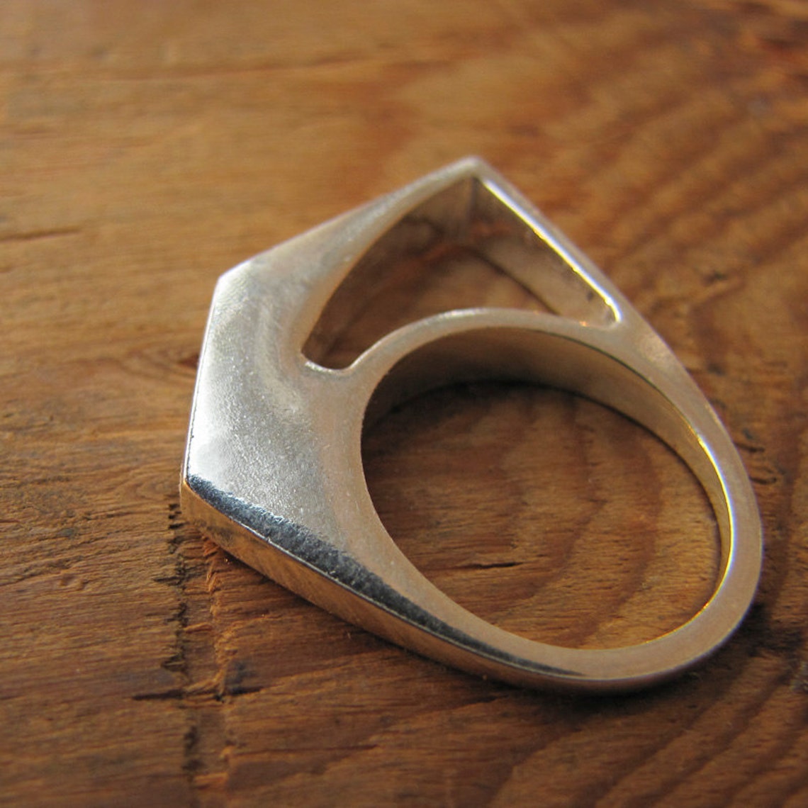 Slice Ring in Sterling Silver by Queens Metal - Geometric Ring - Etsy