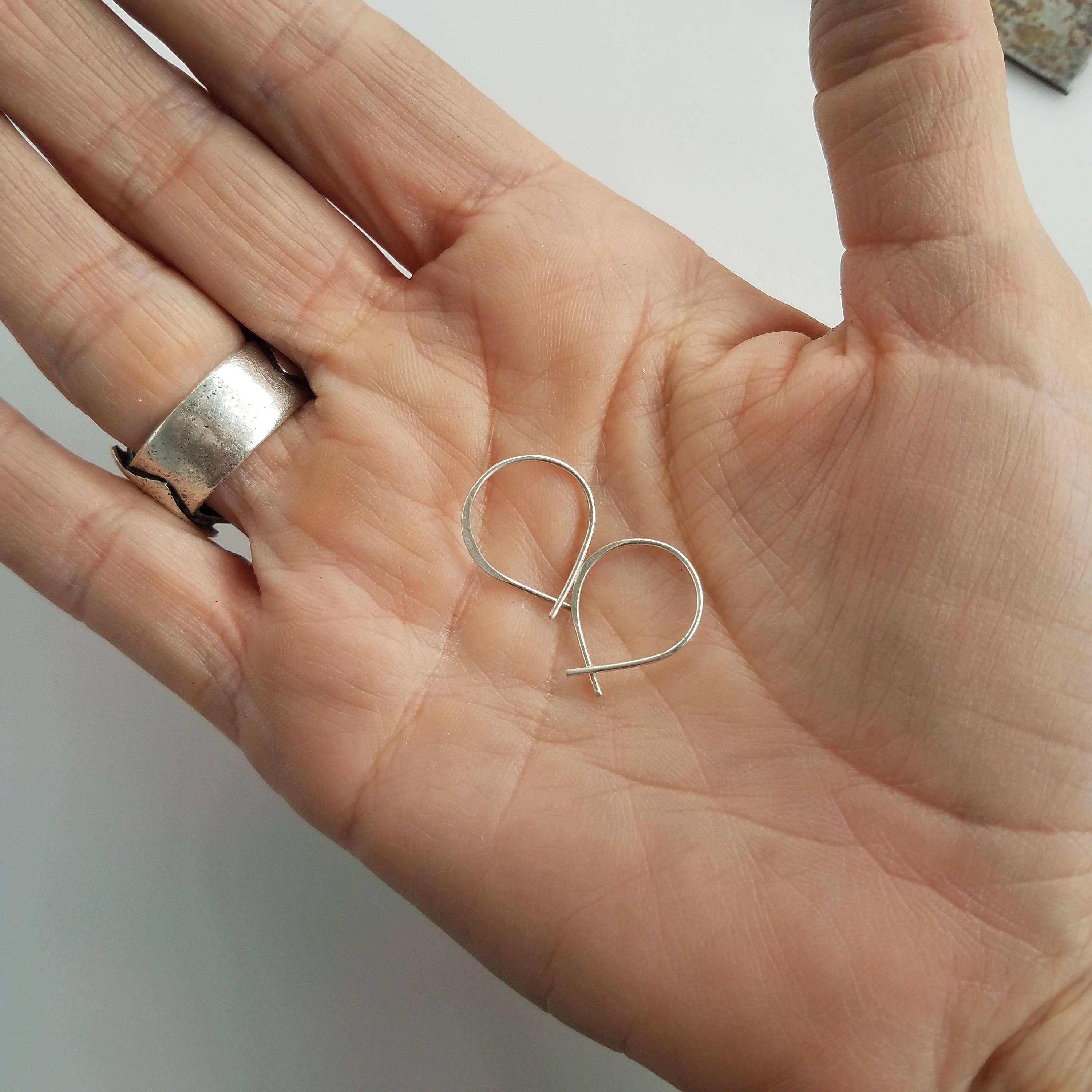 Super Tiny Perfect Hoops in Sterling Silver - Small Minimalist Everyday ...