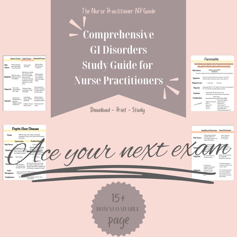 Gastrointestinal Diseases Nurse Practitioner Study Guide, GI Disorders ...