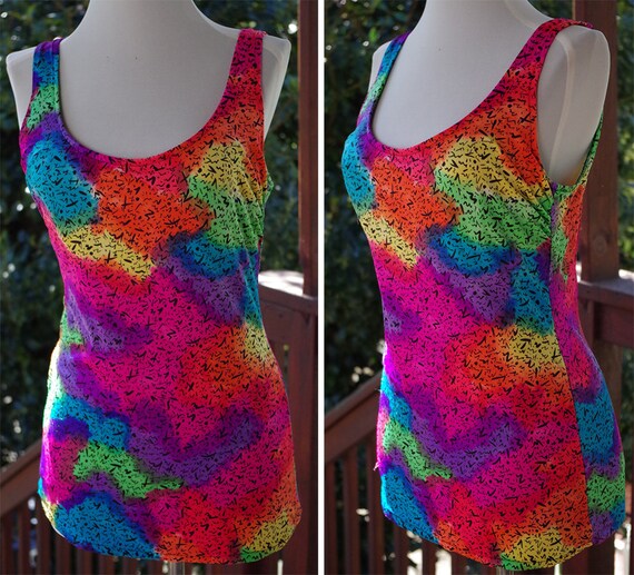 NEW WAVE // Hot NEON 1980's Vintage Neon Rainbow One … - Gem