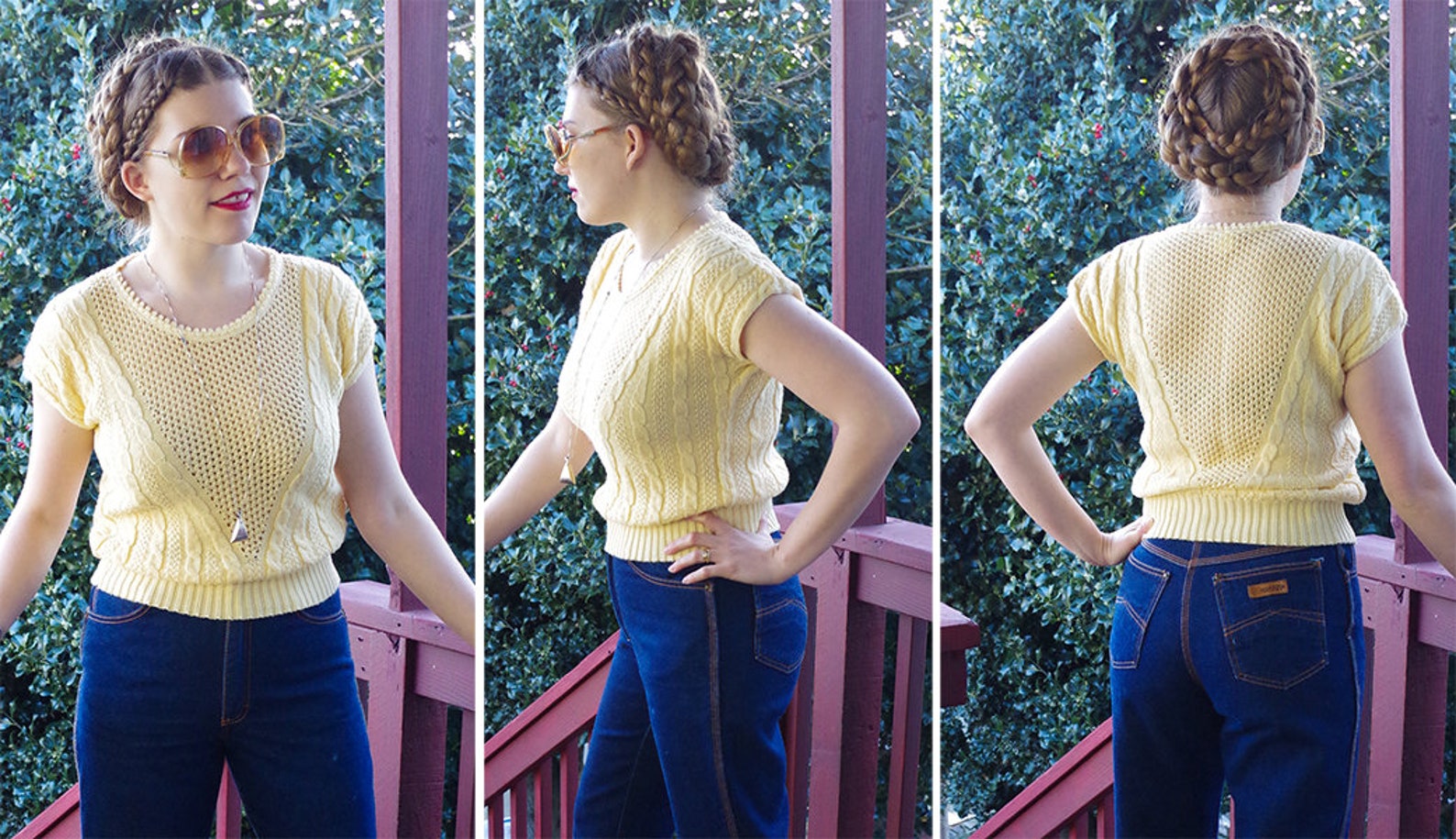 SUNNY 1970's 80's Vintage Light Yellow Textured - Etsy