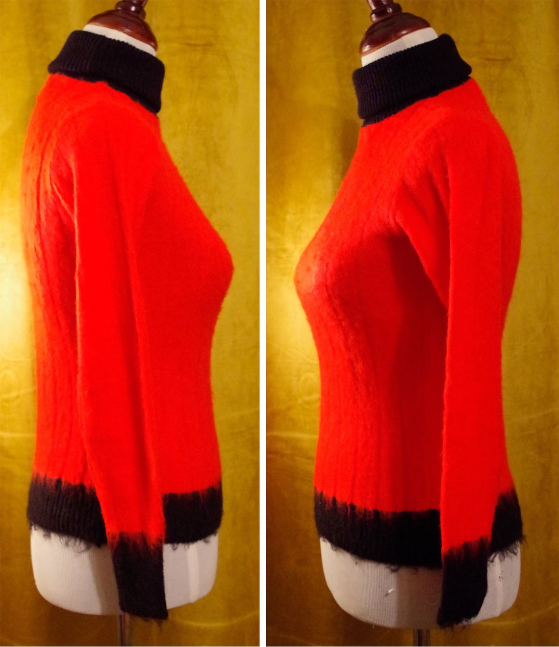 FUZZY Wuzzy 1960's 70's Vintage Bright HOT Red Black - Etsy
