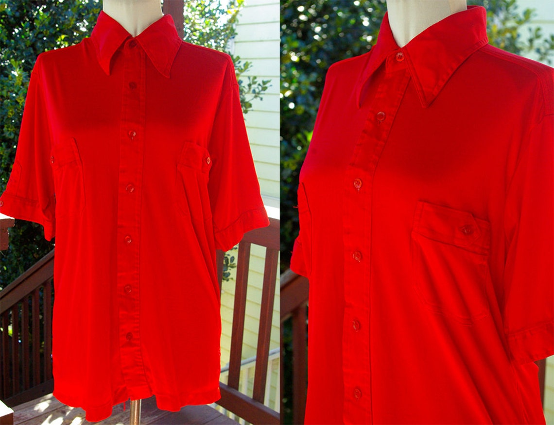 Big RED 1970's 60's Men's MOD Vintage Bright | Etsy