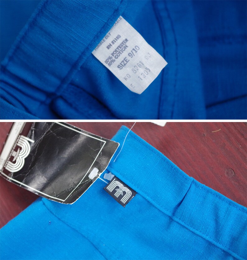 SKY Blue 1970's Vintage Bright Solid Blue Nubby Cotton - Etsy