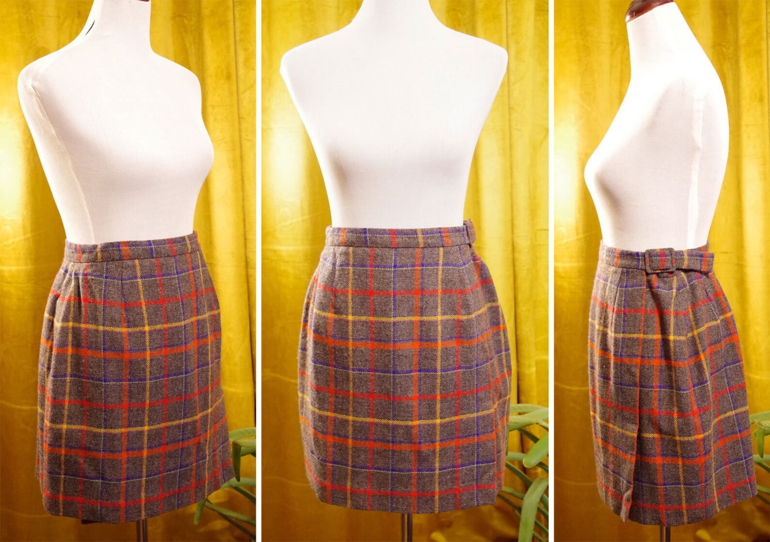 PRIMARY Plaid 1990's Vintage Gray Red Yellow Blue Plaid | Etsy