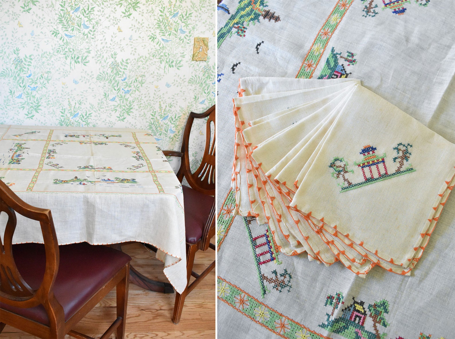 The ORIENT 1930's 40's Vintage Antique Cotton Linen - Etsy