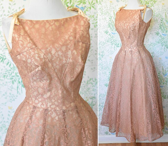 TEA Rose 1950's Vintage Pretty Desert Rose Pink Flora… - Gem