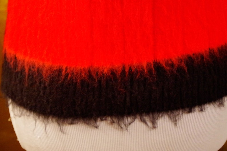 FUZZY Wuzzy 1960's 70's Vintage Bright HOT Red Black - Etsy