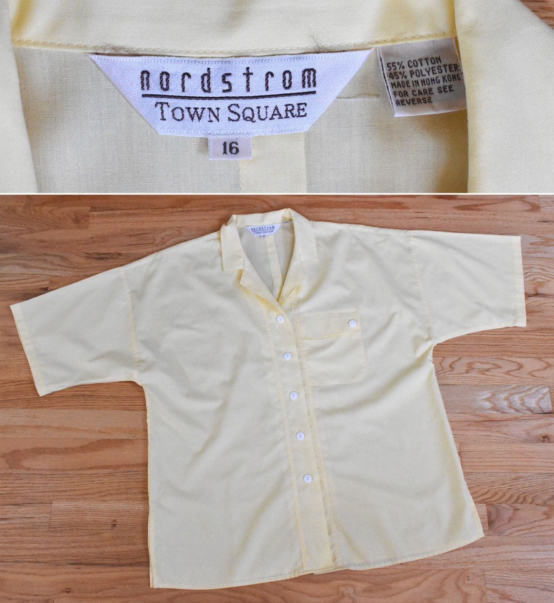 Light YELLOW 1980's Vintage Solid Yellow Button Down - Etsy