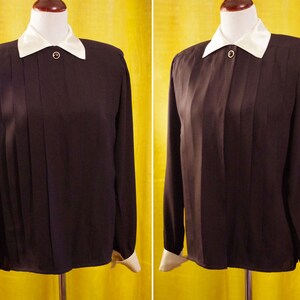 NOIR 1980's Vintage Black Pure SILK Shell Blouse W/ - Etsy