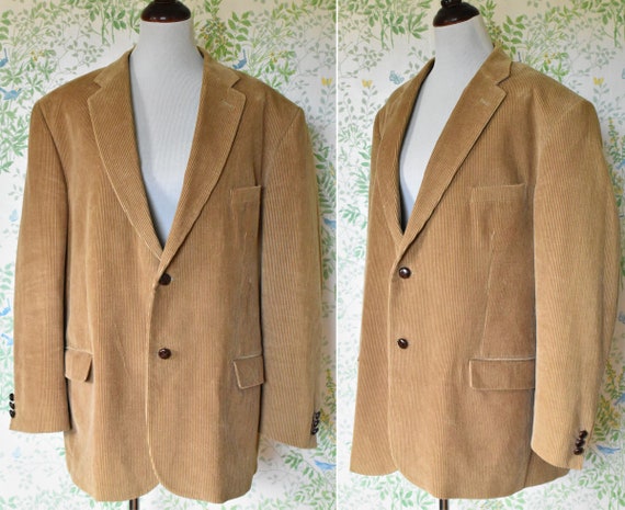 PROFESSOR 1980's Vintage Preppy Tan Brown Cotton Cord… - Gem