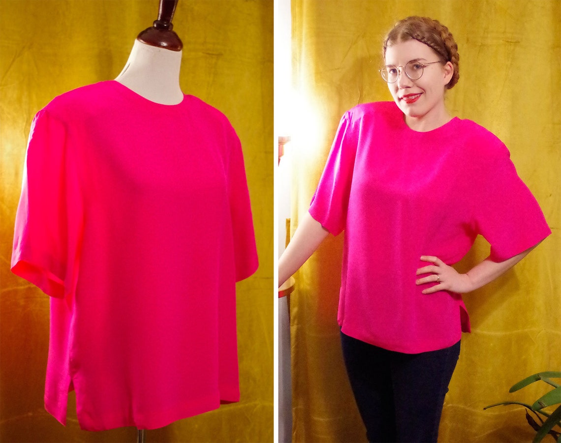 HOT Pink 1980's 90's Vintage Bright Solid Bright Pink - Etsy