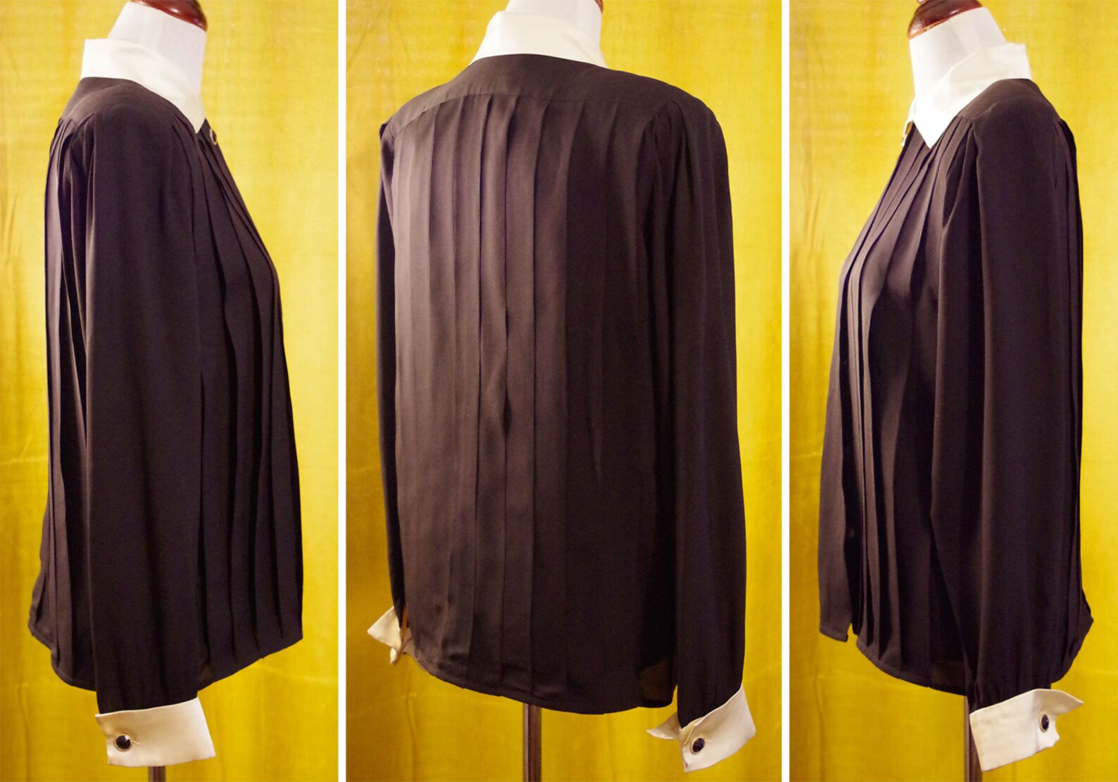 NOIR 1980's Vintage Black Pure SILK Shell Blouse W/ | Etsy