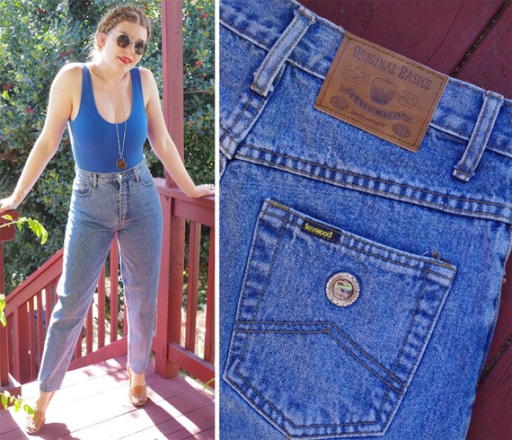 True BLUE 1980's Vintage High Waist Cotton Skinny Jeans - Etsy