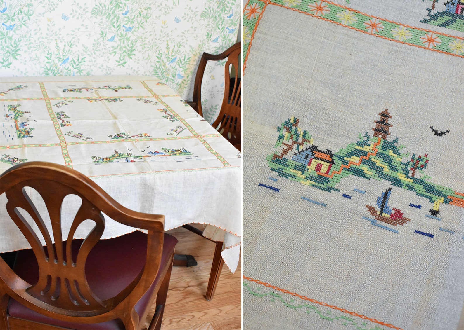 The ORIENT 1930's 40's Vintage Antique Cotton Linen - Etsy