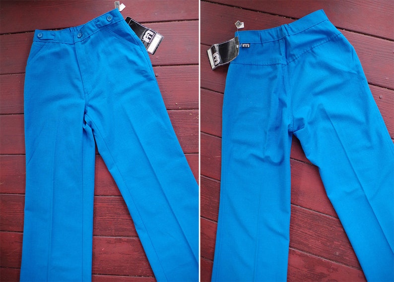 SKY Blue 1970's Vintage Bright Solid Blue Nubby Cotton - Etsy