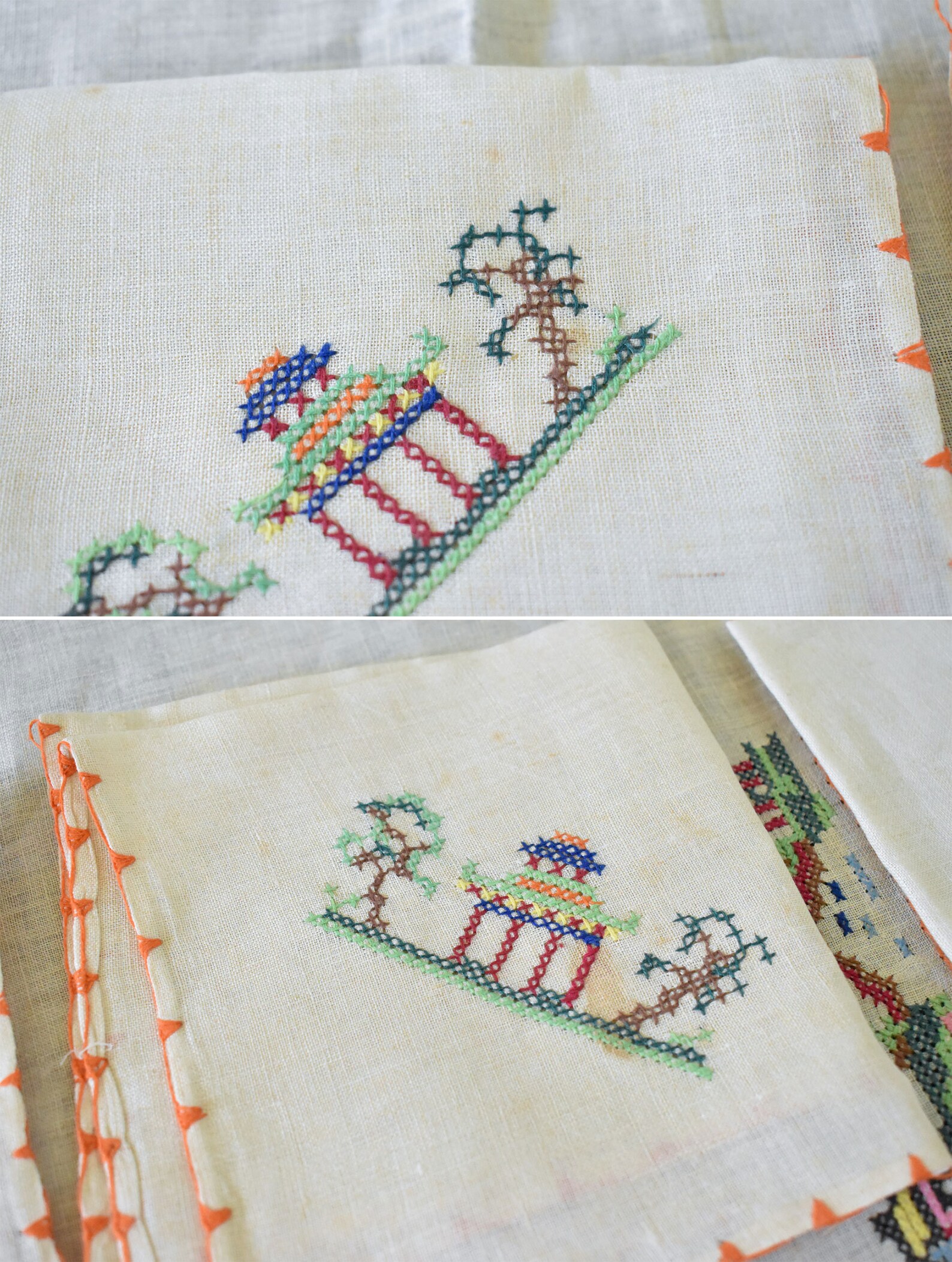 The ORIENT 1930's 40's Vintage Antique Cotton Linen - Etsy