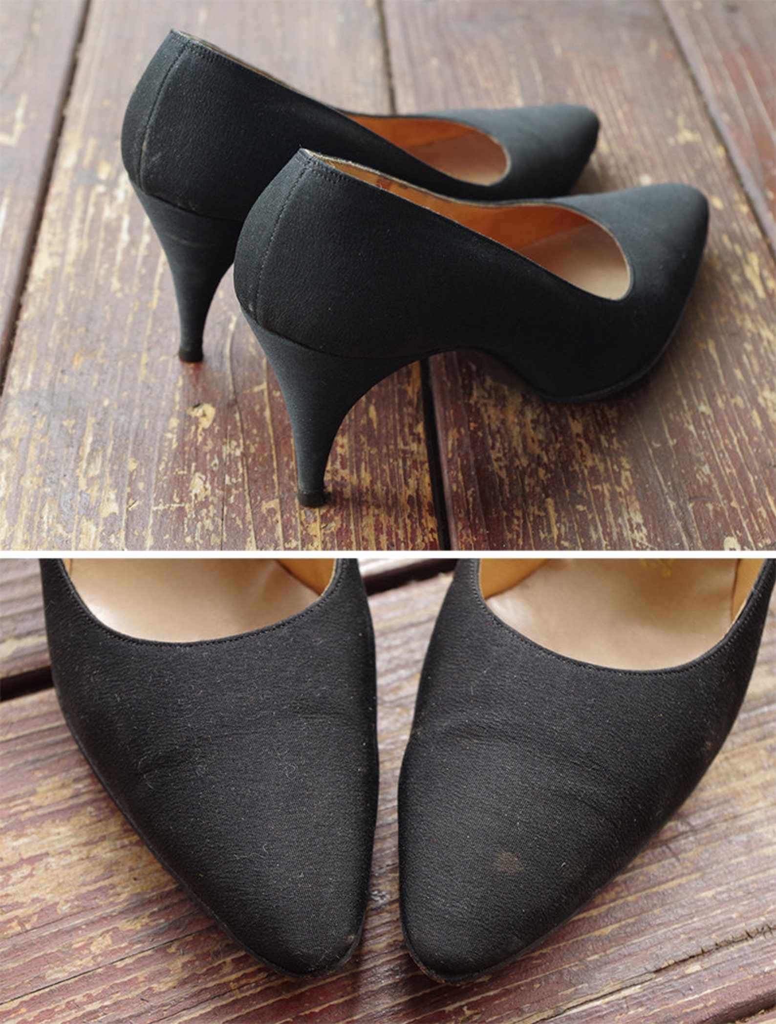 CLASSIC 1950's Vintage Black High Heels by DELMAN Size 5.5 - Etsy