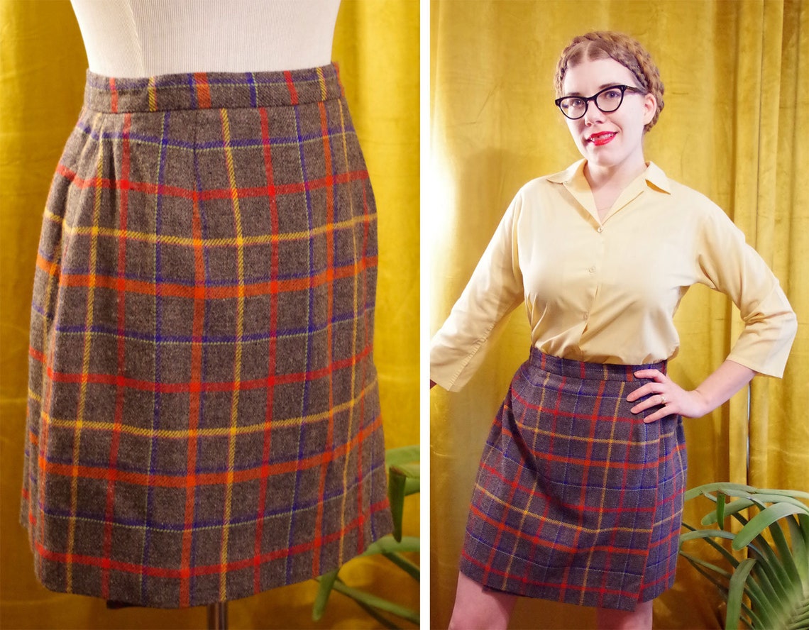 PRIMARY Plaid 1990's Vintage Gray Red Yellow Blue Plaid | Etsy