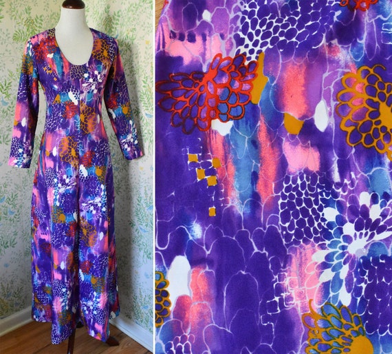 PSYCHEDELIC 1960's 70's Vintage Deep Purple + Pink F… - Gem