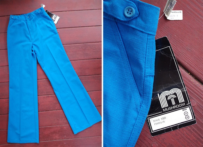 SKY Blue 1970's Vintage Bright Solid Blue Nubby Cotton - Etsy