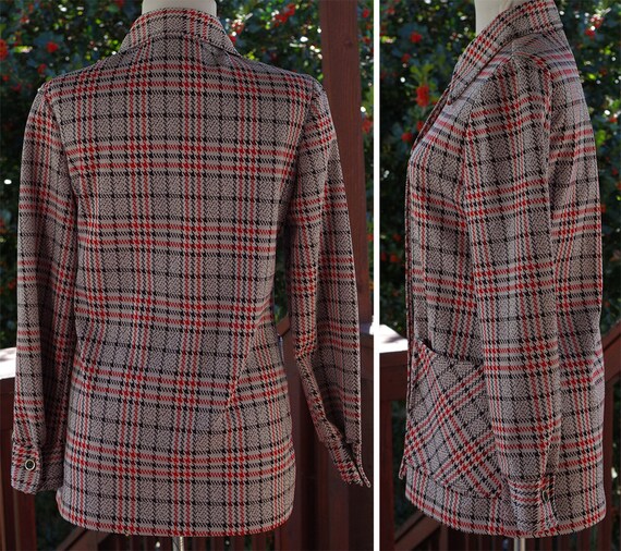 SUPER FLY 1970's Vintage Brown Plaid Thick POLYESTER … - Gem