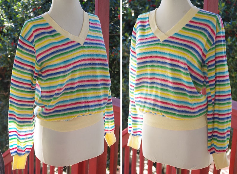 FUN Stripes 1970's 80's Vintage Light Rainbow Pink | Etsy