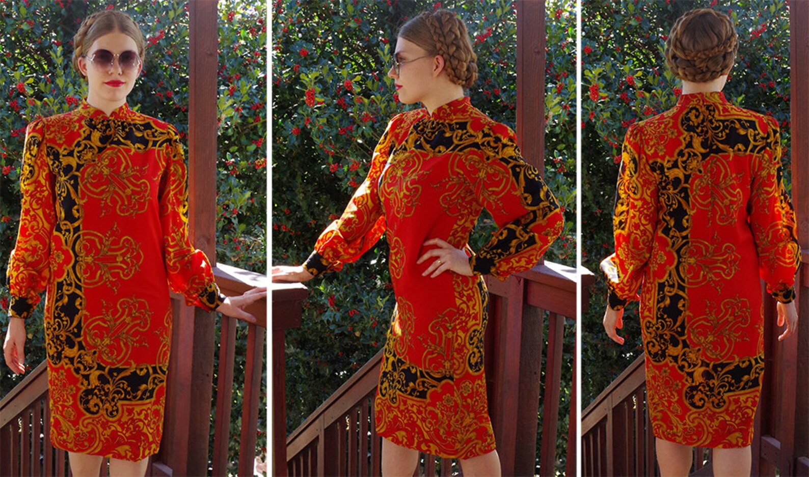 ROYAL Filigree 1960's 70's Vintage Red Black Gold - Etsy