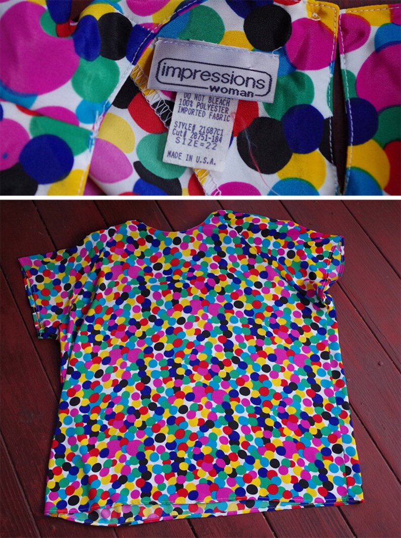 PARTY Dots 1980's 90's Vintage White Rainbow Polka - Etsy