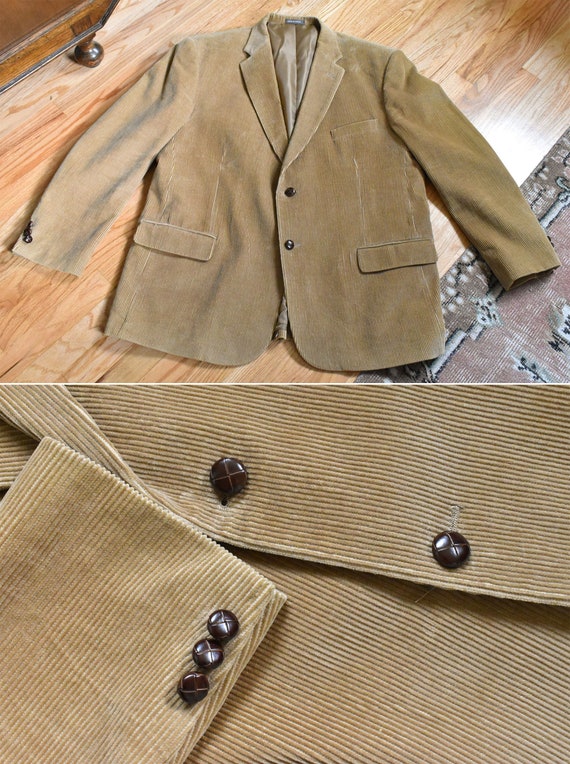 PROFESSOR 1980's Vintage Preppy Tan Brown Cotton Cord… - Gem