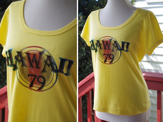 HAWAII '79 Original 1970's Vintage Light Yellow + Rai… - Gem