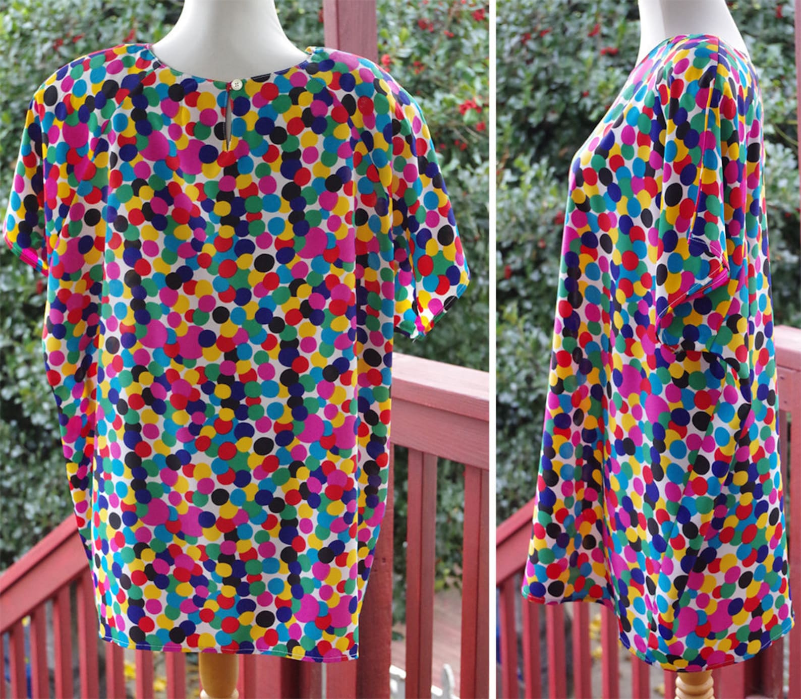 PARTY Dots 1980's 90's Vintage White Rainbow Polka | Etsy