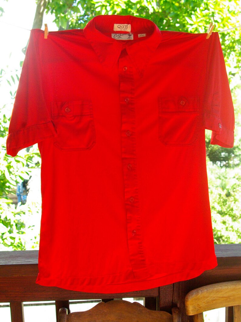 Big RED 1970's 60's Men's MOD Vintage Bright | Etsy