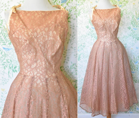TEA Rose 1950's Vintage Pretty Desert Rose Pink Flora… - Gem