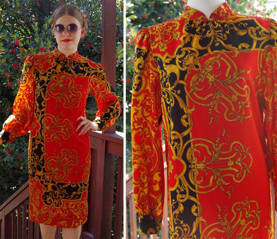 ROYAL Filigree 1960's 70's Vintage Red Black Gold - Etsy