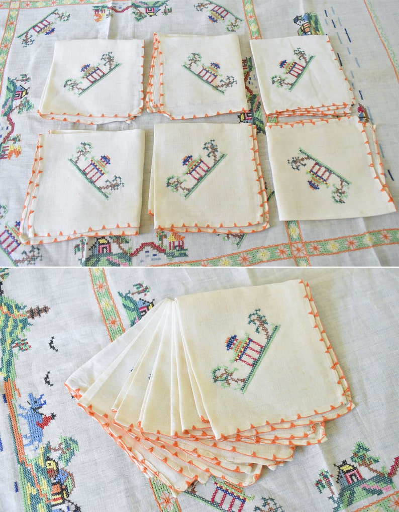 The ORIENT 1930's 40's Vintage Antique Cotton Linen - Etsy