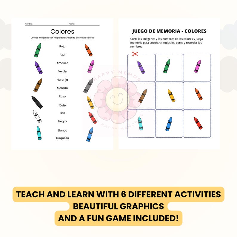 Learn Colors in Spanish Worksheets, Vocabulary Learning, Home Schooling ...