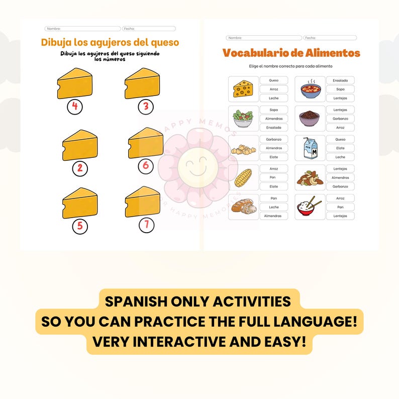Learn Food in Spanish Worksheets, Food Lovers, Grocery, Learning ...