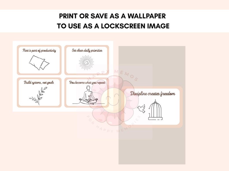 20 High Productivity Flashcards and Wallpaper, Daily Routine Habits, to ...