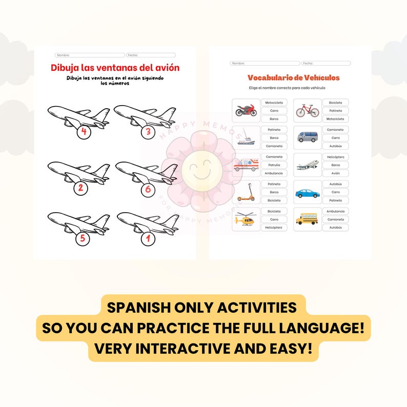 Homeschool Spanish Vehicles Activity, Flashcards and Notebooks ...