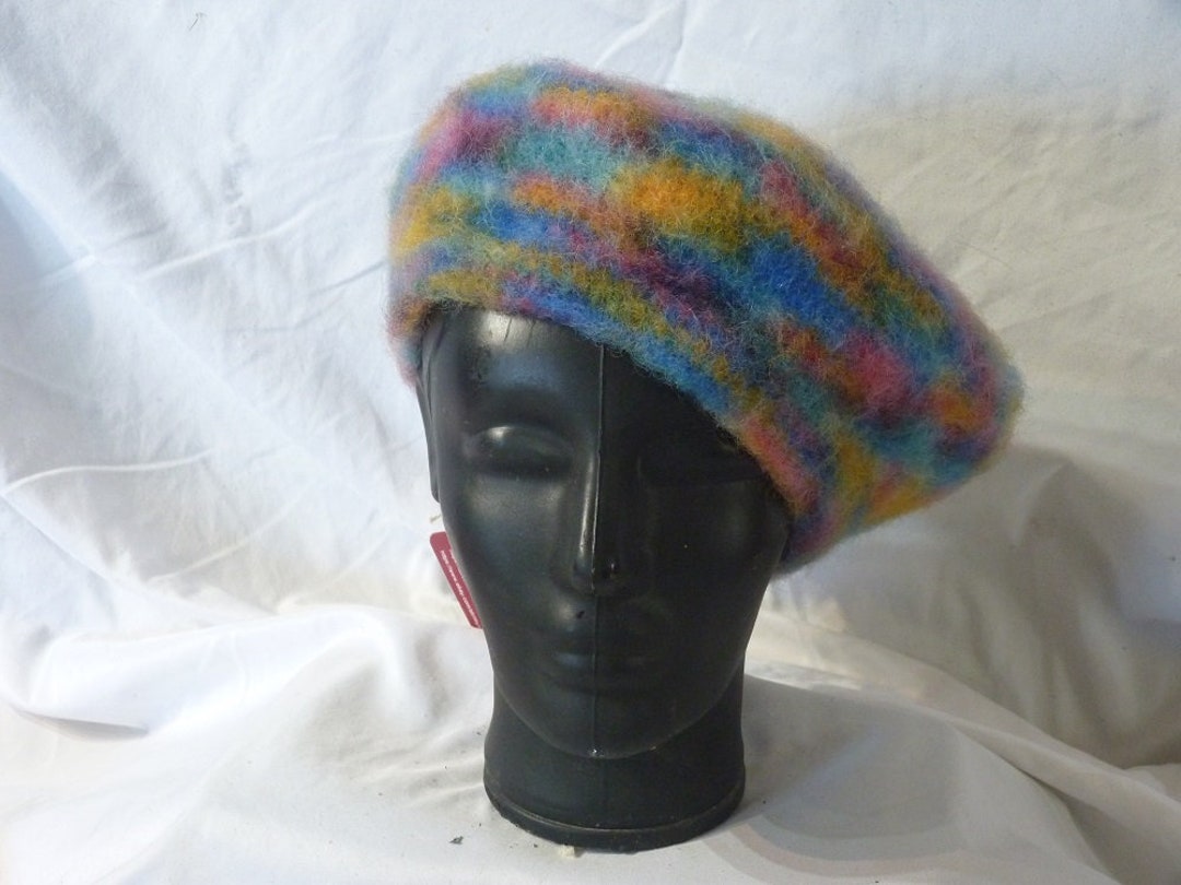 Myrrhwood Farm Crochet Felted Wool Beret Multicolor - Etsy