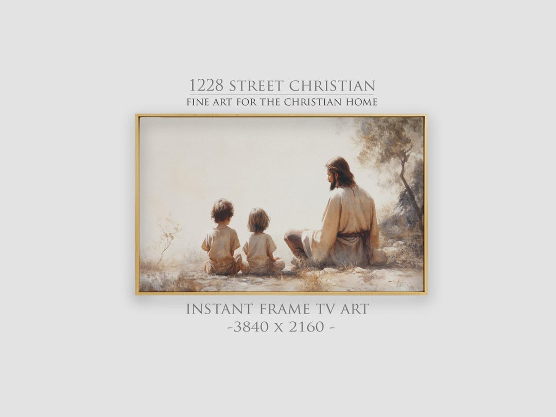 Jesus Teaching Children: Christian Frame TV Art (digital Download) - Etsy